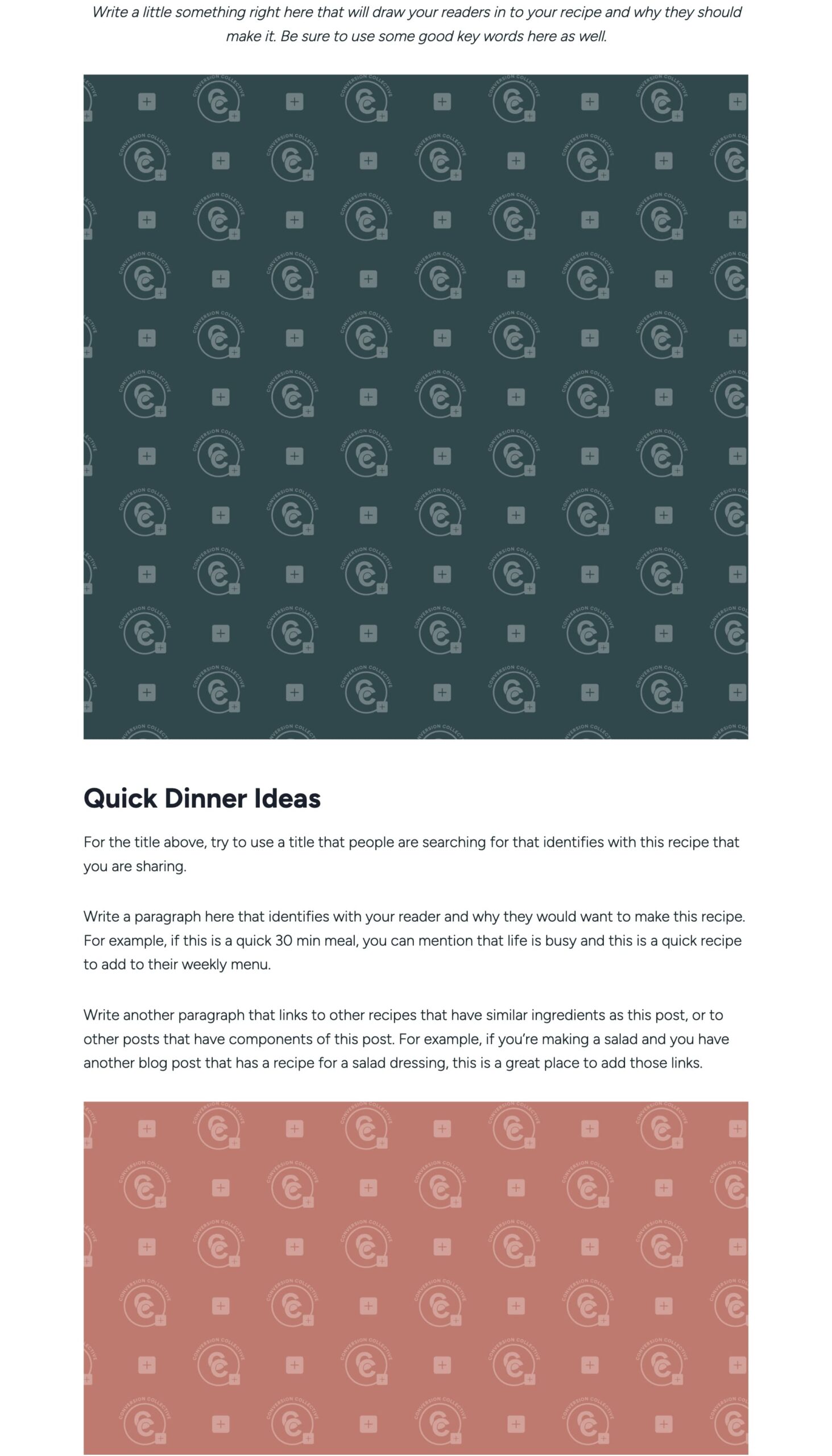 Recipe Post Template - Step by step - Creator Cloud